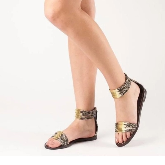 Tory Burch | Shoes | Tory Burch Metallic Mignon Gold Ring Flat Sandal ...